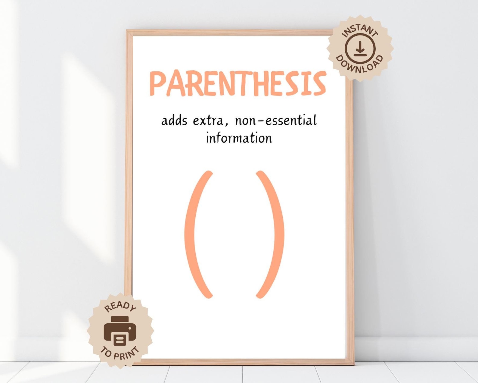 Parenthesis Punctuation Poster, English Classroom Decor, Educational ...