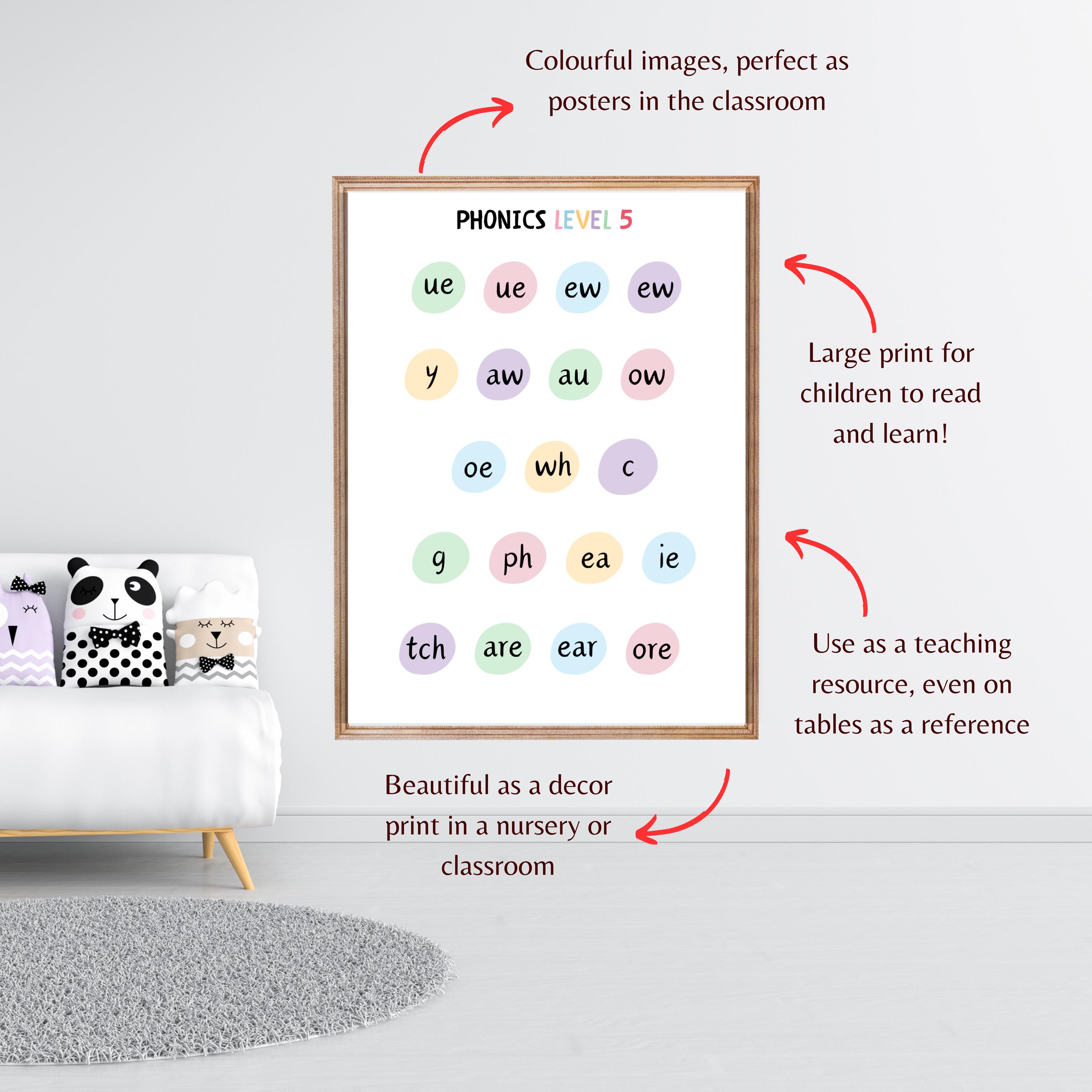 Phonics Level 5 Sounds Poster - Printable Classroom Poster, Homeschool ...