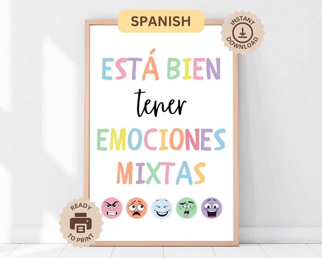 It's Okay to Have Mixed Emotions Spanish Poster, Classroom Decor ...