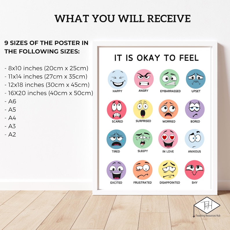 It's Okay to Feel, Boho Montessori Classroom Poster, Feelings Chart, My ...