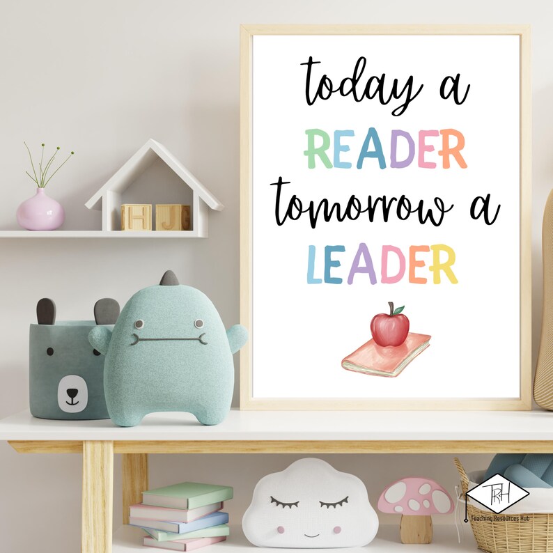 Today a Reader Tomorrow a Leader Poster, Growth Mindset, Therapy Office ...