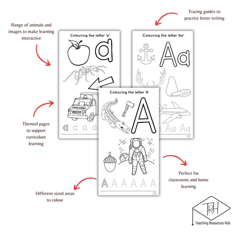 Phonics Alphabet Letter A Colouring Printable Coloring Pages A4 Toddler ...