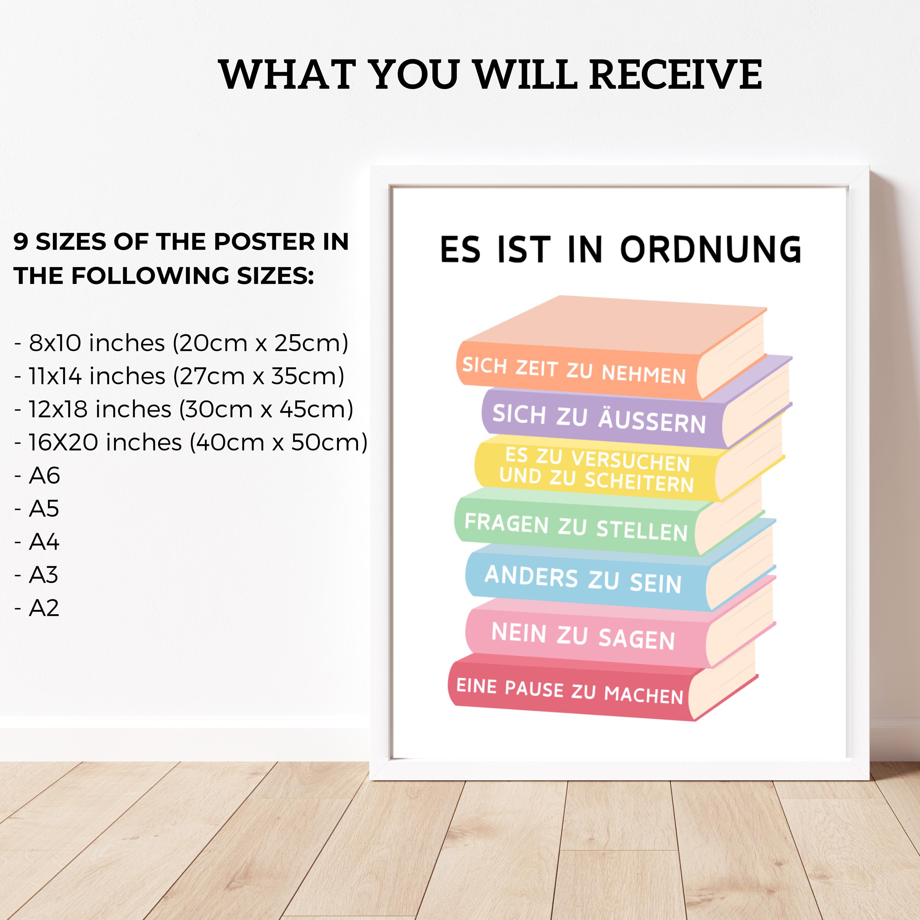 It is Okay to German Poster, Printable Educational Playroom Posters ...