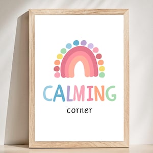 Calming Corner Poster, Classroom Decor Printable, Mental Health Poster ...
