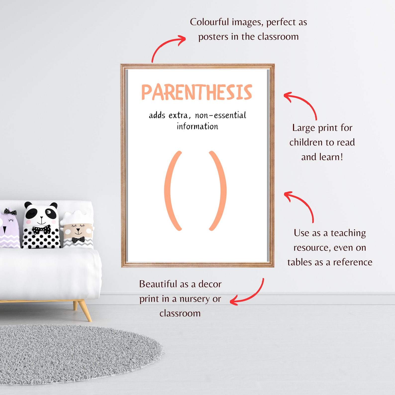 Parenthesis Punctuation Poster, English Classroom Decor, Educational ...