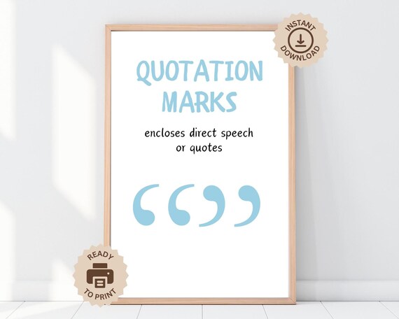 Quotation Marks Poster English Unite Punctuation Character