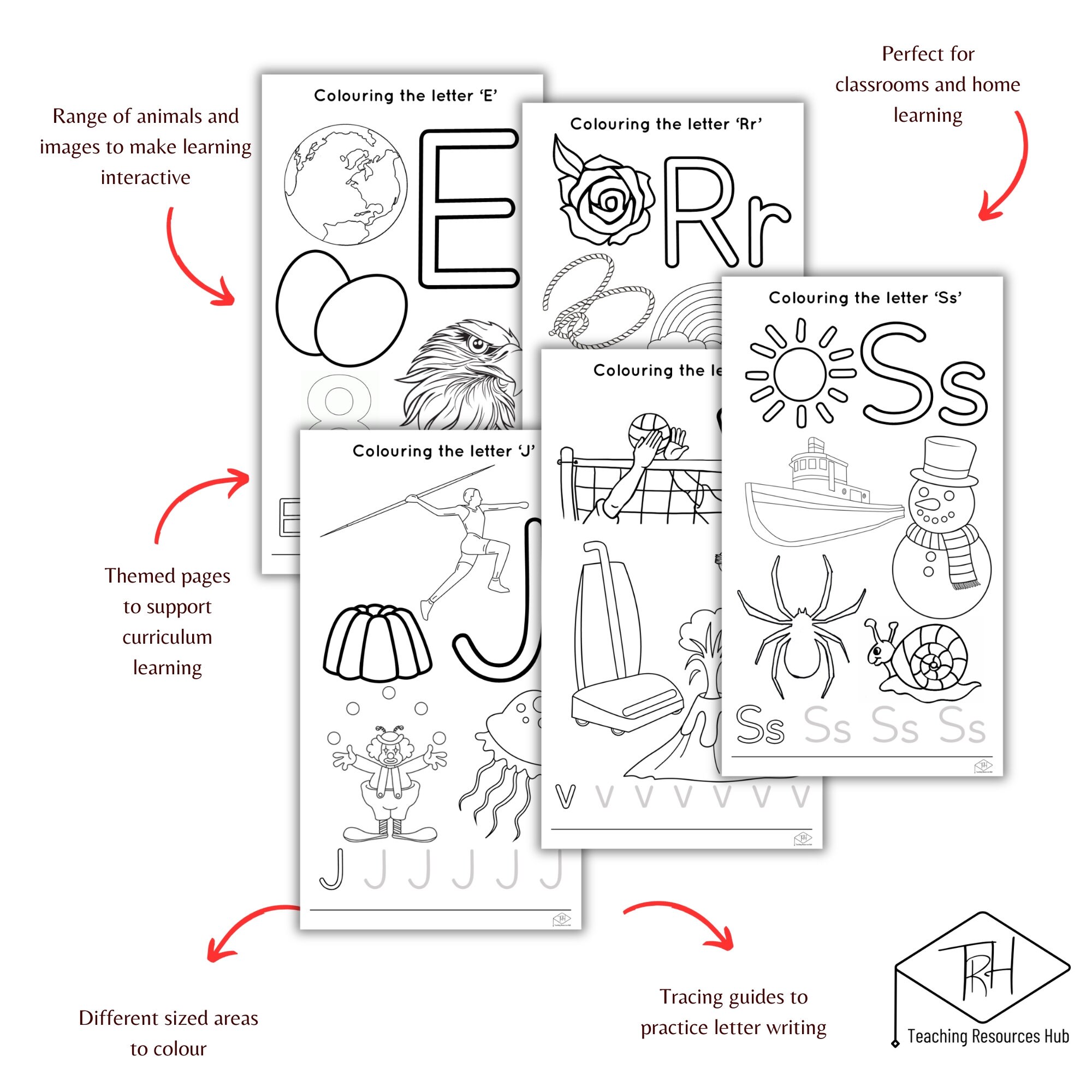 Alphabet A-Z 78 Pages Printable Coloring Pages, A4 Toddler Preschool ...