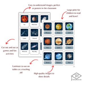 Solar System Toddler Flashcards Learning Pack - Montessori Materials ...