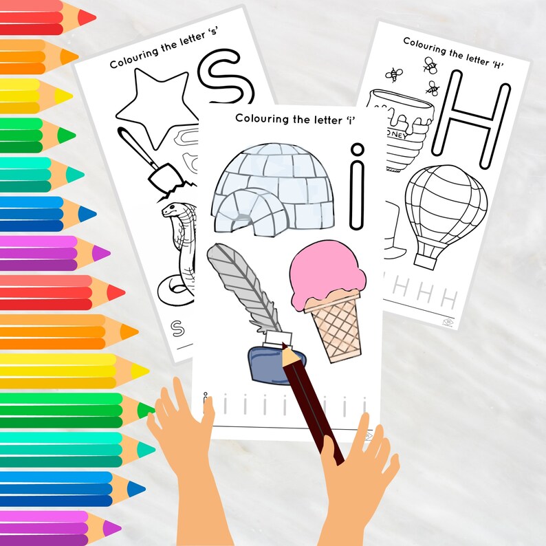 Phonics Alphabet Letter I Colouring Printable Coloring Pages A4 Toddler ...