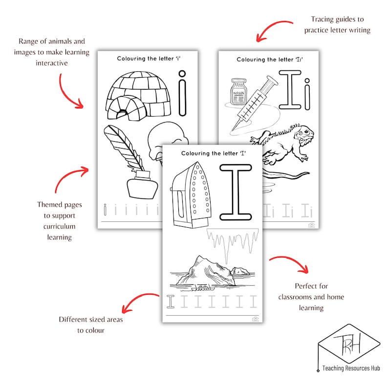 Phonics Alphabet Letter I Colouring Printable Coloring Pages A4 Toddler ...