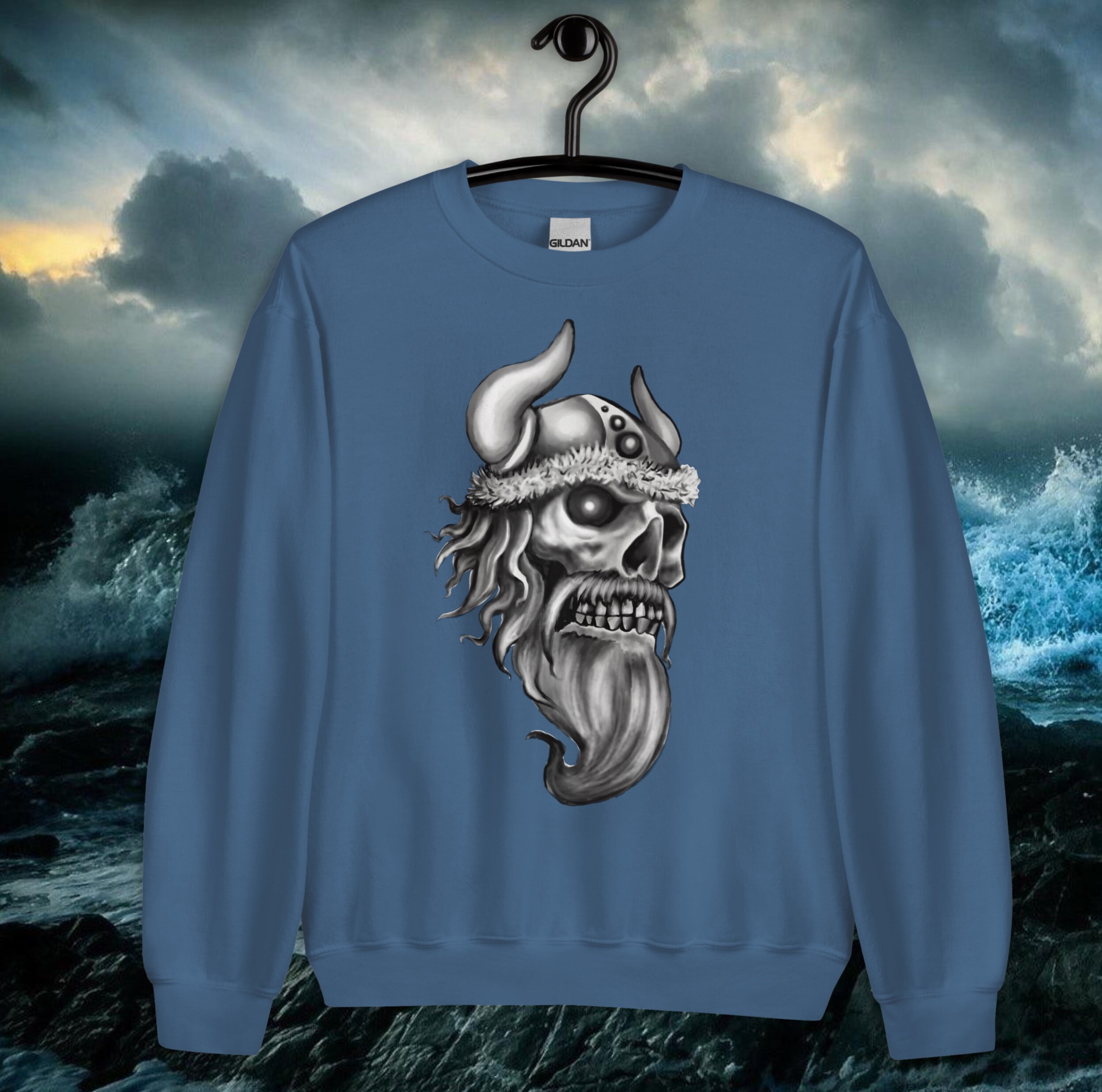 Viking Skull Sweater. Odin Skull Sweater. Viking Themed - Etsy