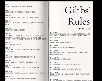 Gibbs Rules Poster - Etsy