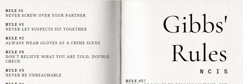 NCIS Gibb's Rules Digital Poster Instant Download - Etsy