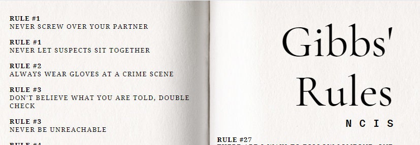 NCIS Gibb's Rules Digital Poster Instant Download - Etsy