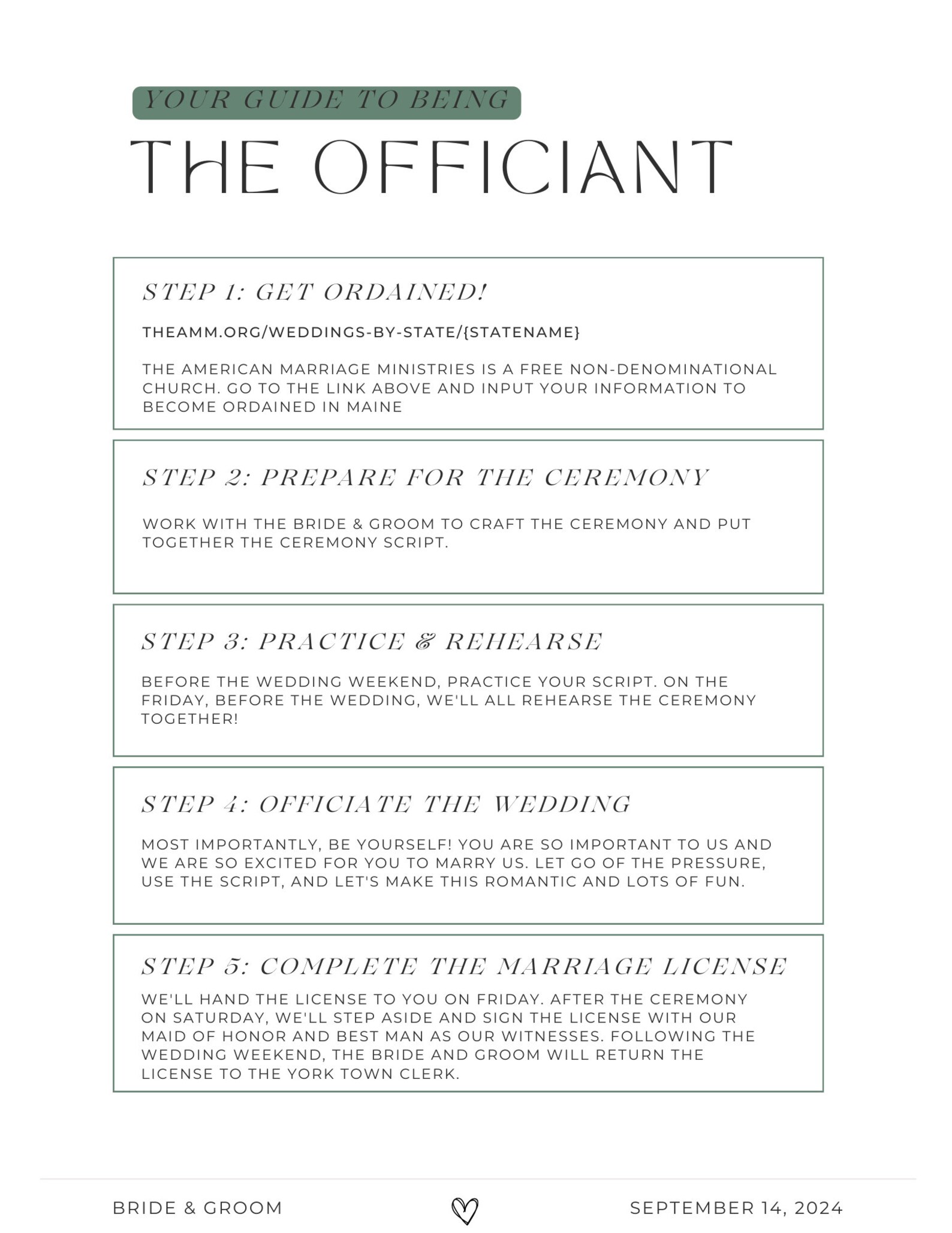 Wedding Officiant Guide | Your Guide to Being the Officiant - Etsy