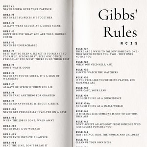 NCIS Gibb's Rules Digital Poster Instant Download - Etsy