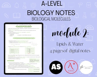BIOLOGY FLASHCARDS A LEVEL: Biological Molecules - Etsy