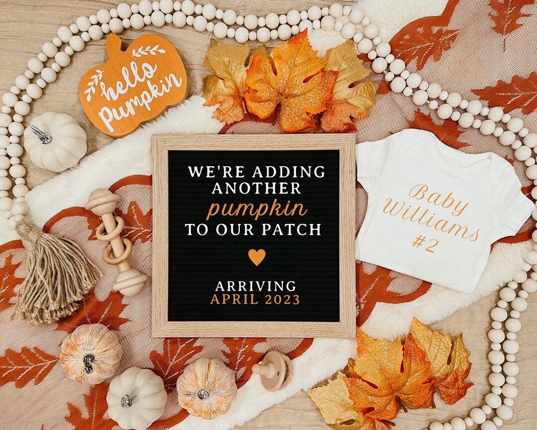 Digital Pregnancy Announcement, Fall Pregnancy Announcement, Editable ...