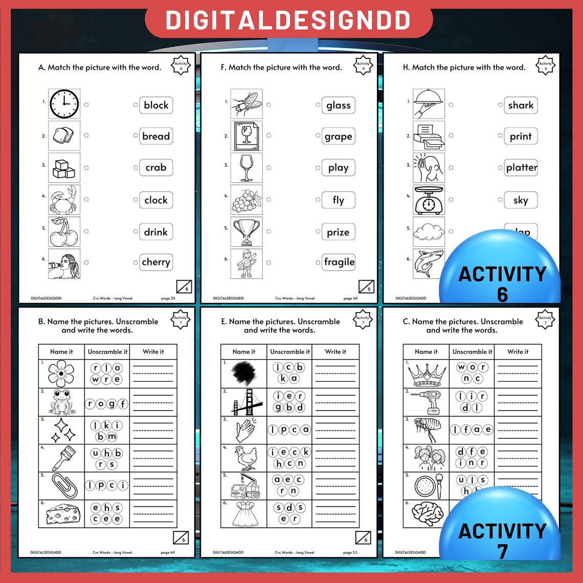 PDF Phonics CVC Words English Worksheet Consonant Blend Kids Activities ...