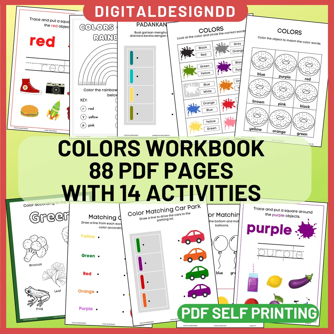 Preschool Color Worksheets | Learning Colors Activities for Toddlers ...
