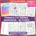 Phonics CVC Short Vowel Worksheets | Preschool & Kindergarten Reading ...