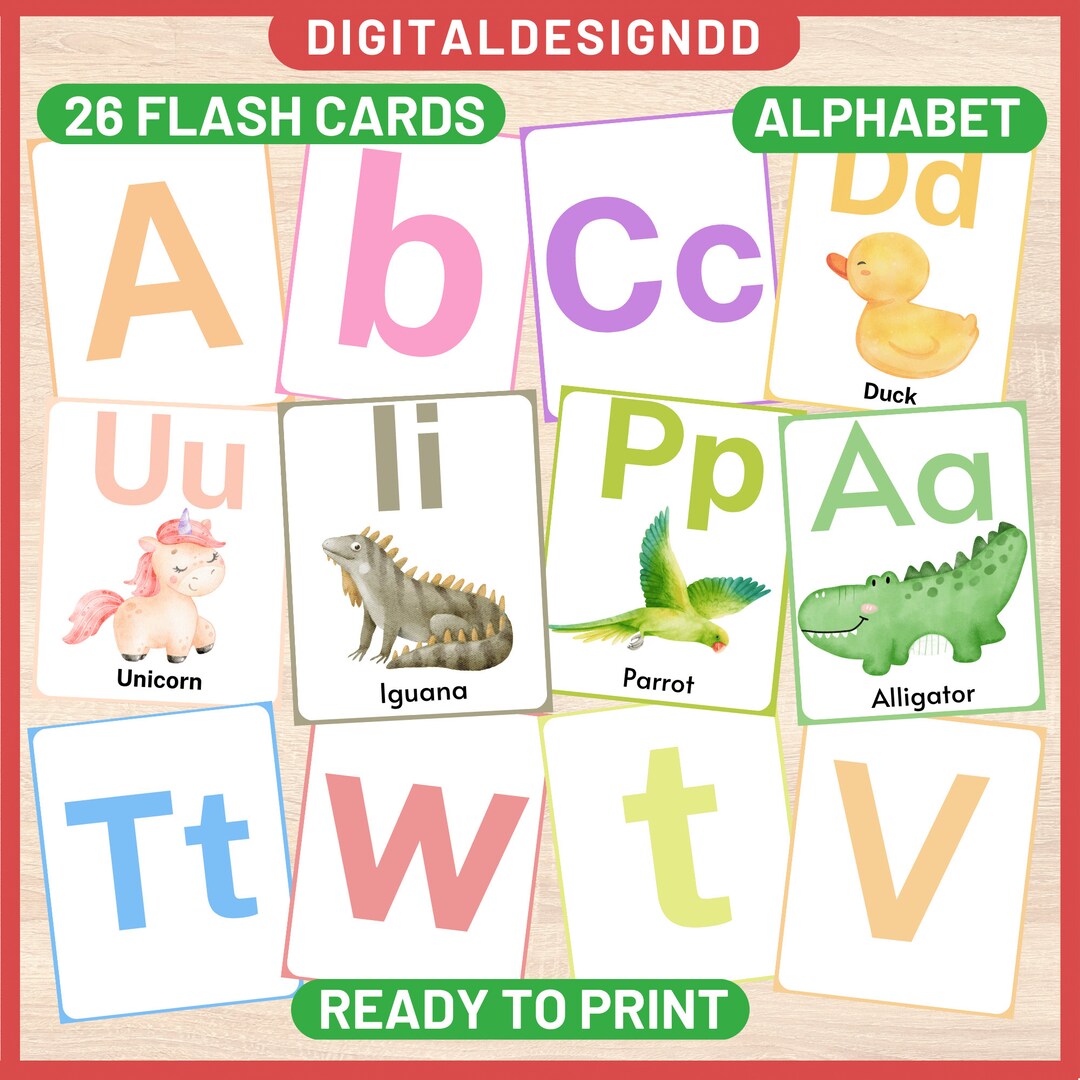 ABC Flash Cards Alphabet for Kids Cards Montessori ABC Flash Cards ...