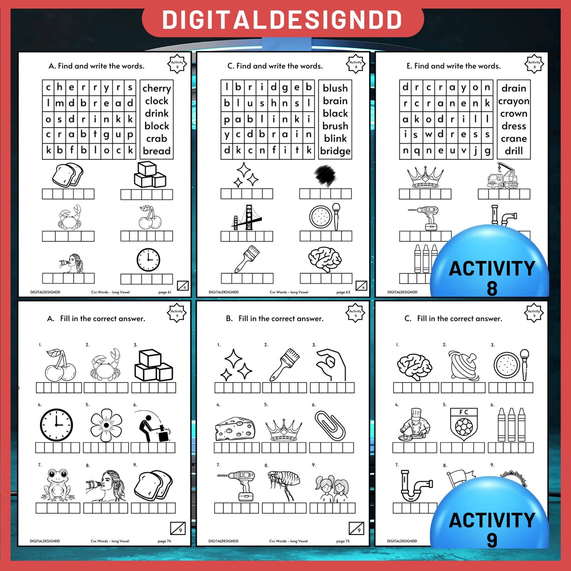 PDF Phonics CVC Words English Worksheet Consonant Blend Kids Activities ...