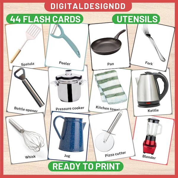 Kitchen Appliances Flash Cards - Etsy