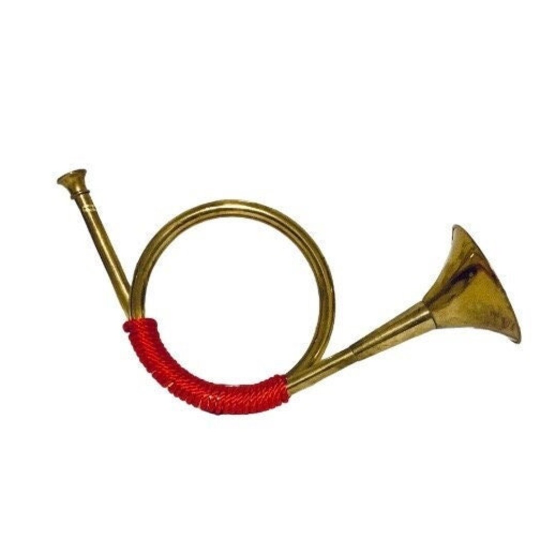Vintage Brass Horn, Red Rope Christmas Horn Door Decor, Christmas Decor ...
