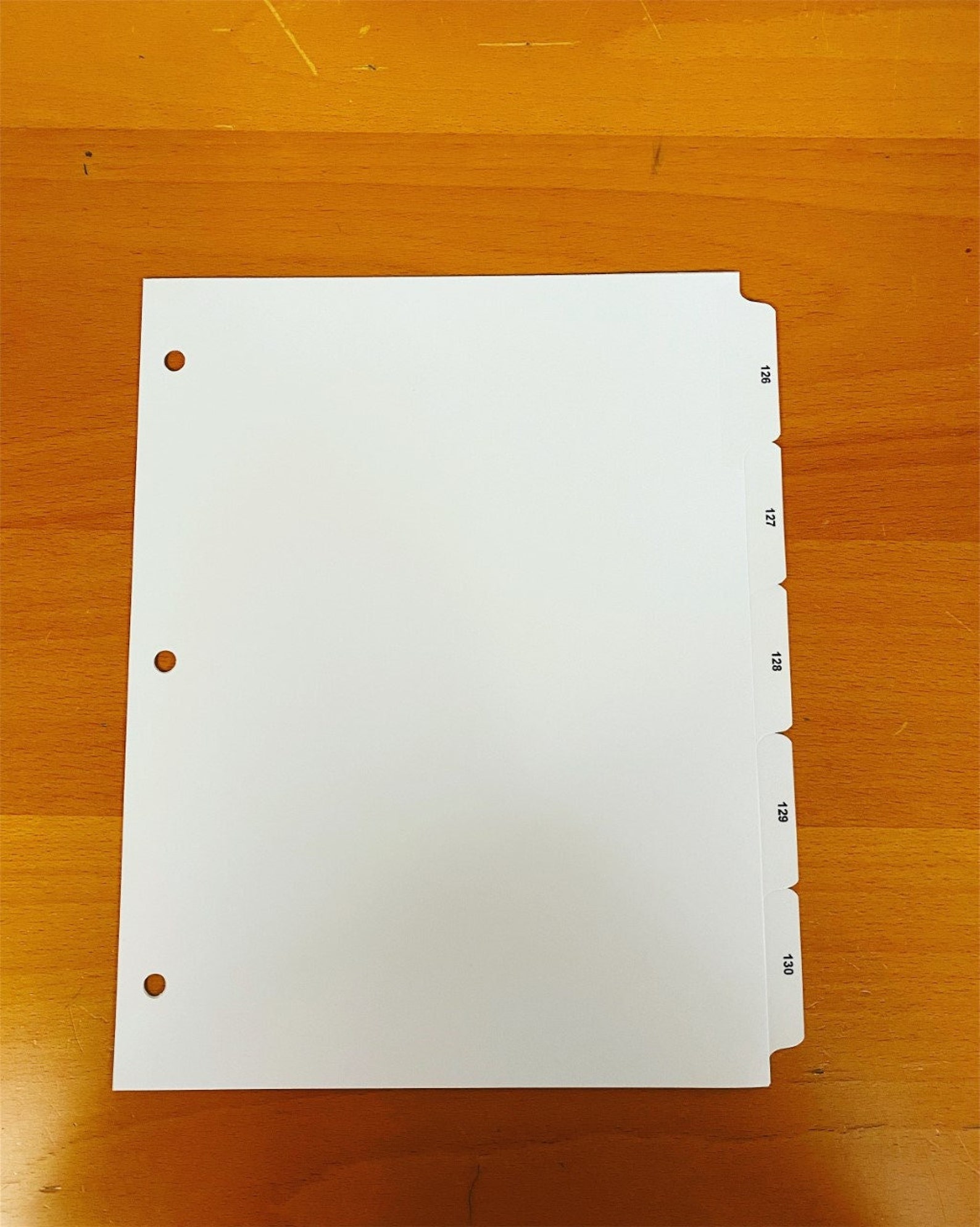Custom Binder Divider Tabs With/without Three Hole Punch: Set of 5, Set ...