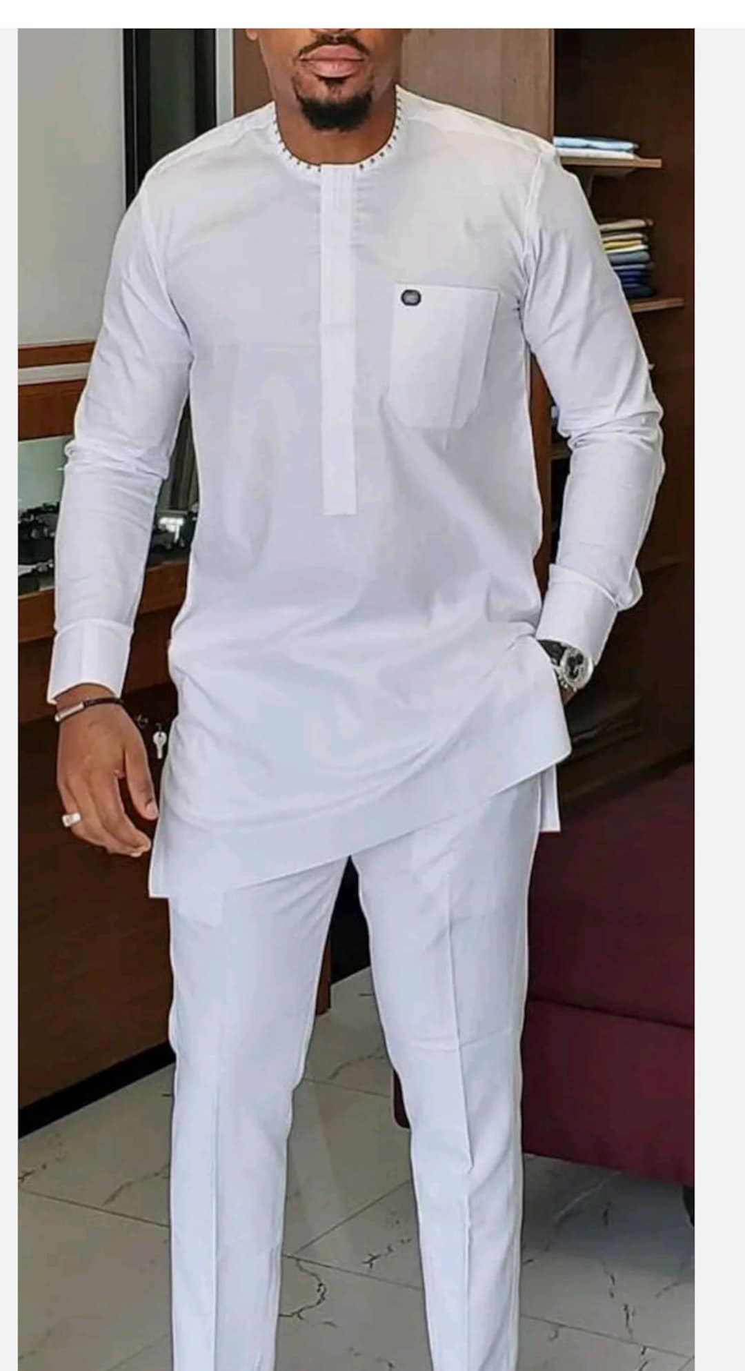 Men Clothing | Kaftan African Men Shirt and Down White| Dashiki Mens ...