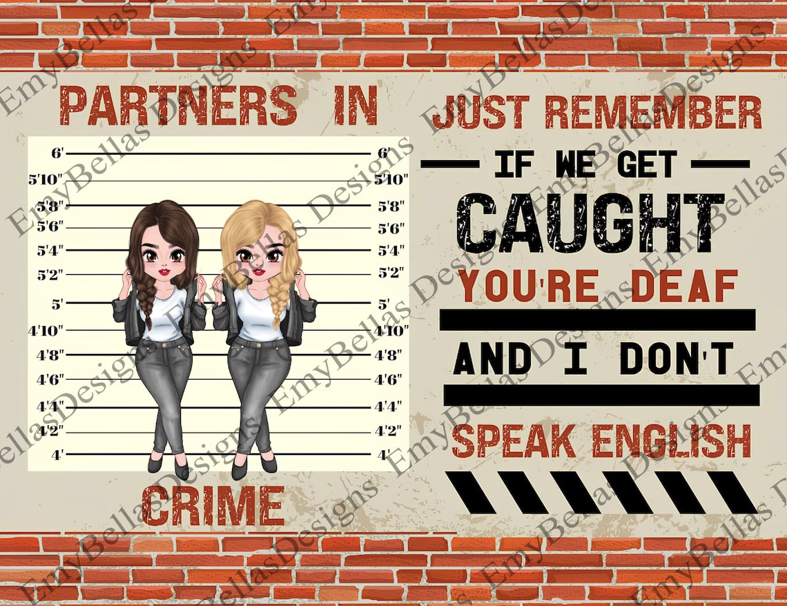 Partners in Crime 5 Designs Bundle 20oz Skinny Tumbler PNG - Etsy