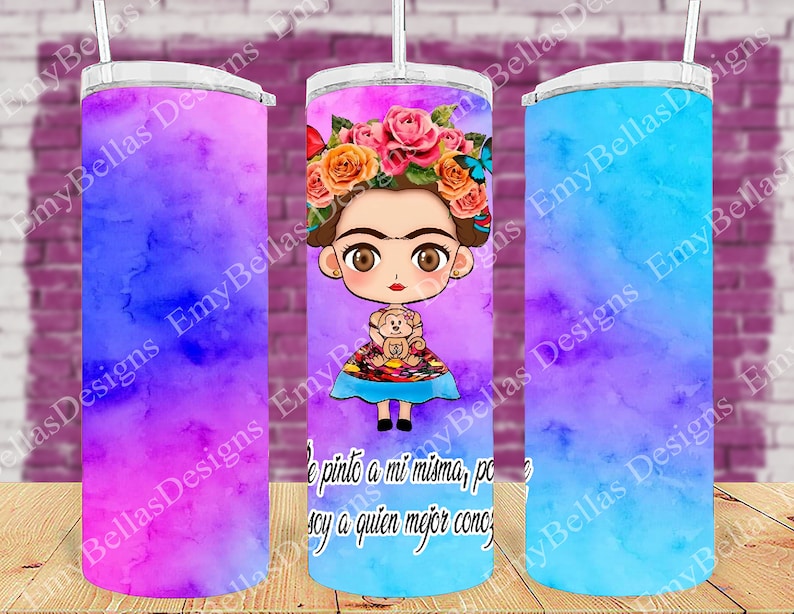 Frida Kahlo 20 Oz Me Pinto a Mi Misma PNG Straight, Instant Download - Etsy