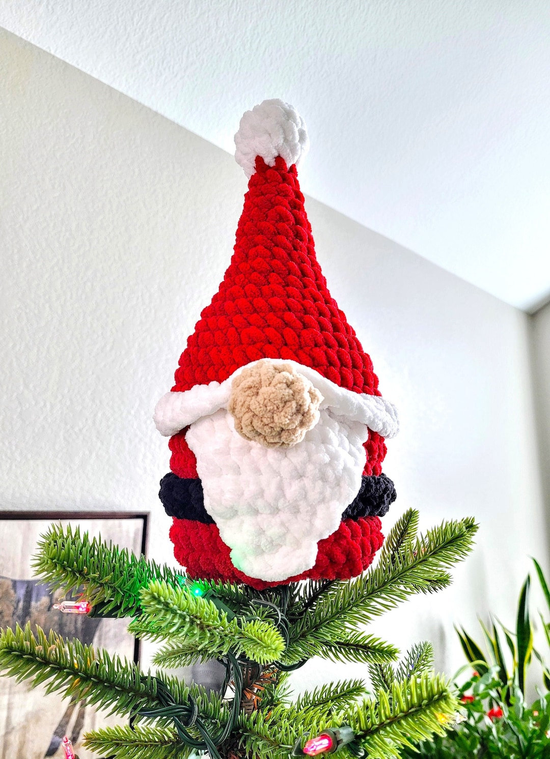 Santa Gnome Christmas Tree Topper Crochet Pattern, Instant Download PDF ...