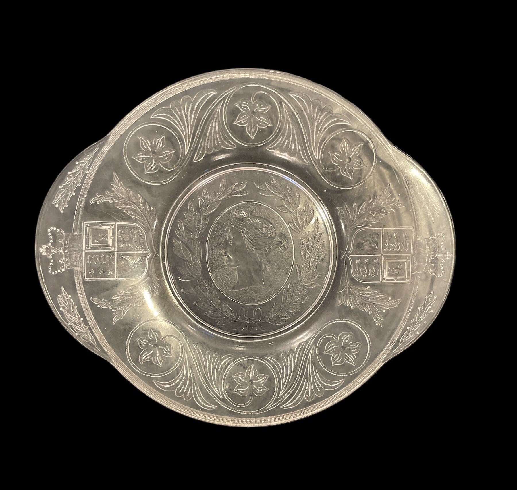 Queen Victoria Glass Plate Commemorating 1887 Golden Jubilee - Etsy