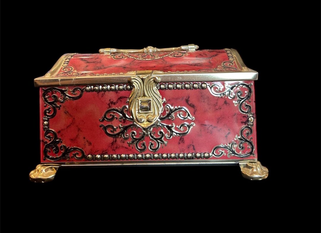 Harry Vincent Blue Bird Confectionary Tin Trunk on Legs - Etsy
