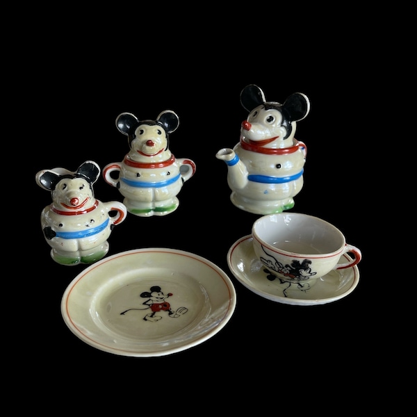 Antique Mickey Mouse Tea Set - Etsy