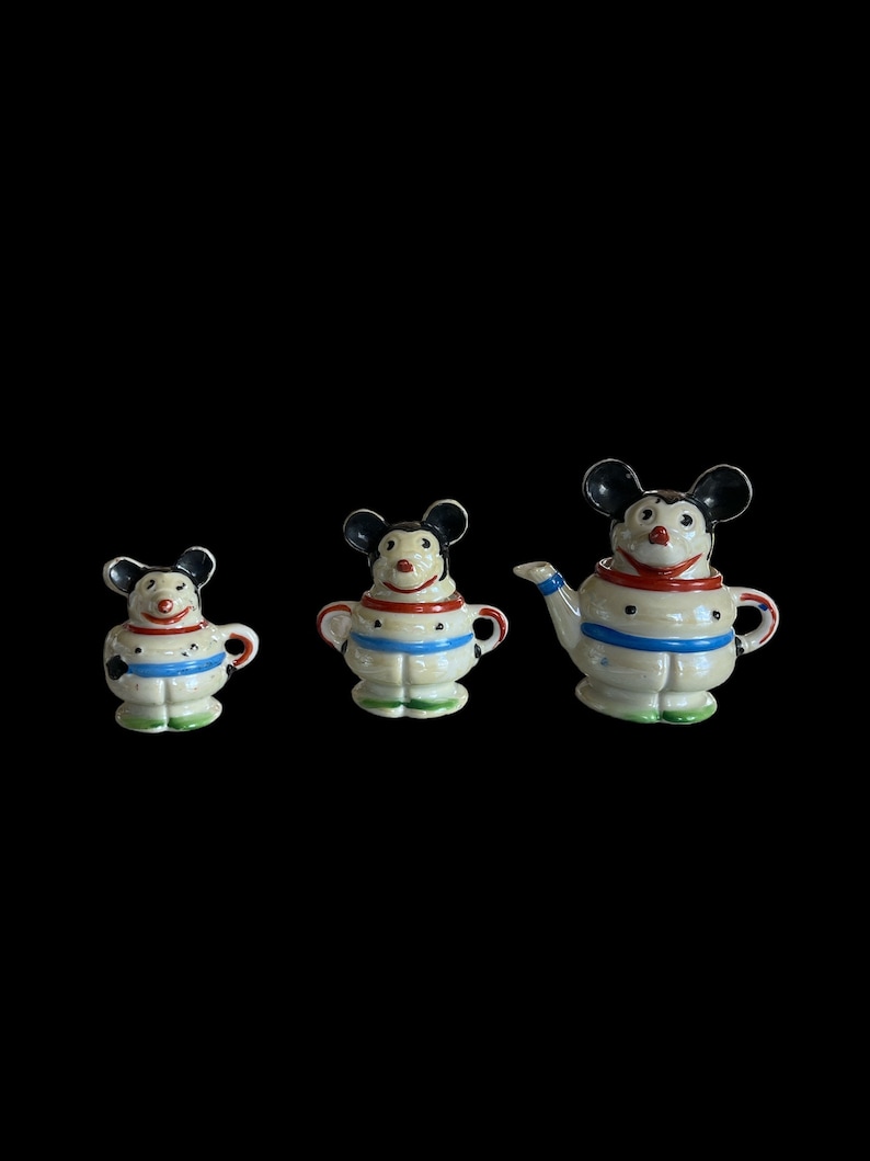 Antique Mickey Mouse Tea Set for 3 - Made by Walt Disney, Circa 1930's ...