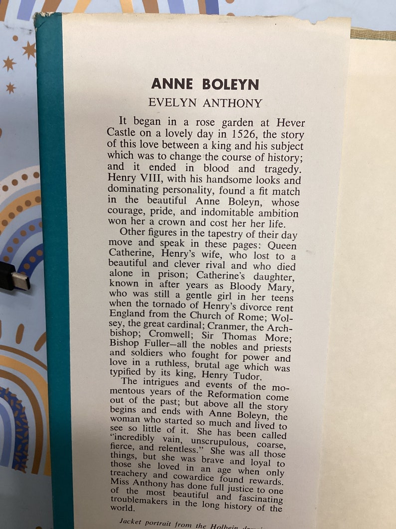 1957 ANNE BOLEYN BY Evelyn Anthony. First Edition - Etsy