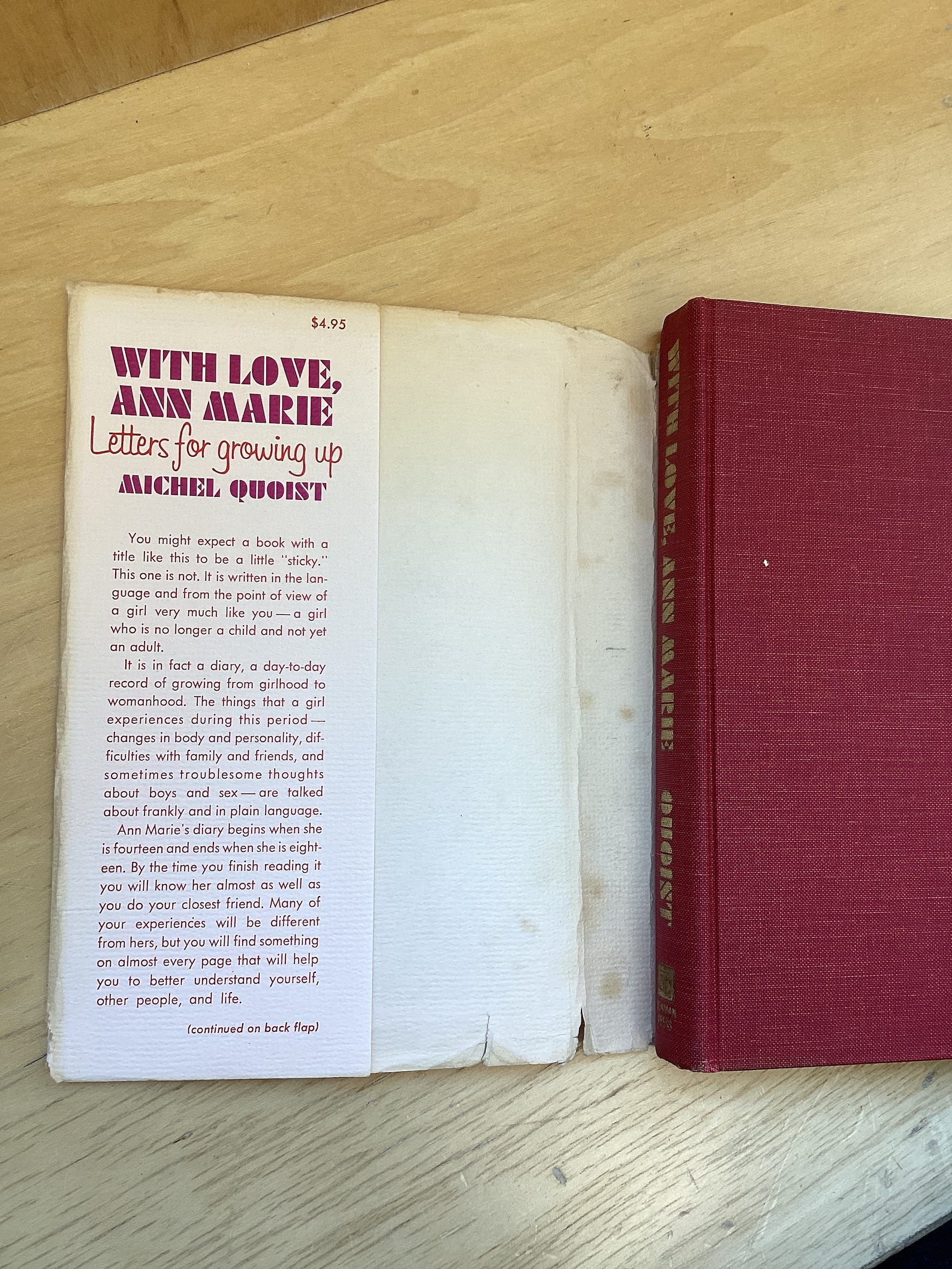 WITH LOVE, ANN Marie Letters for Growing up by Michel Quoist 1968 ...