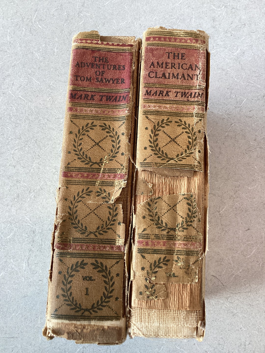 Antique Mark Twain Hardcover Book Set: Tom Sawyer & American Claimant ...