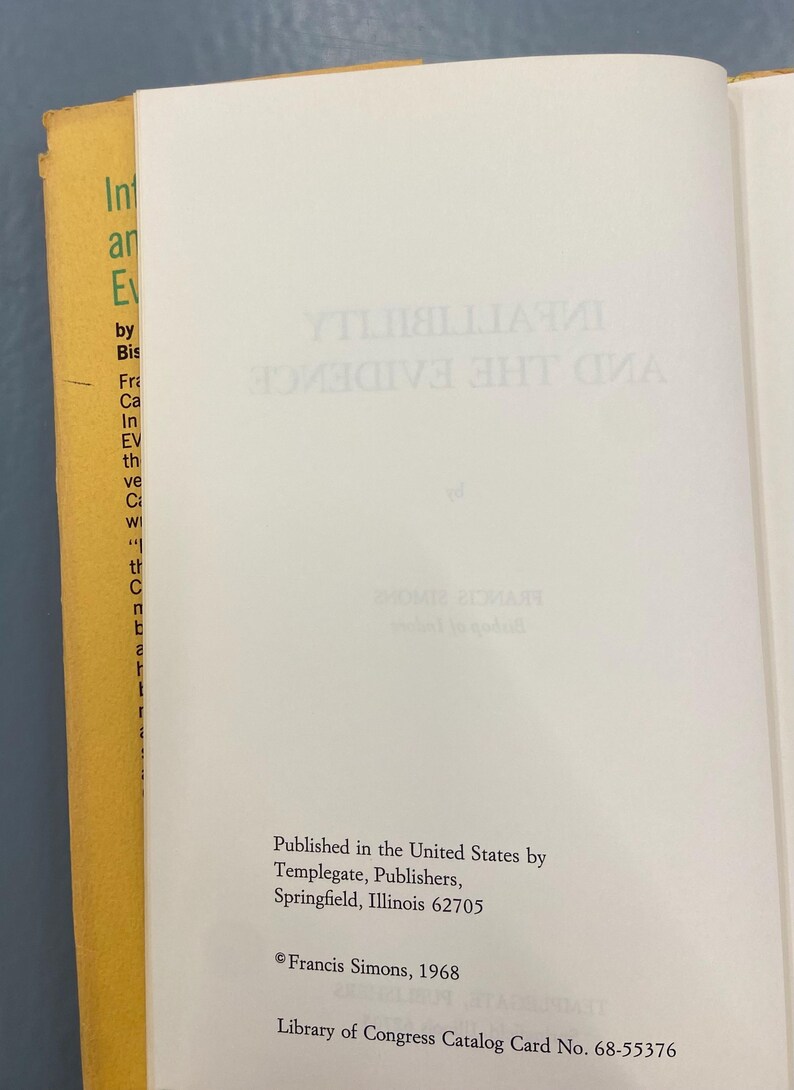 Infallibility and the Evidence: Rare Vintage Catholic Book, 1968 - Etsy