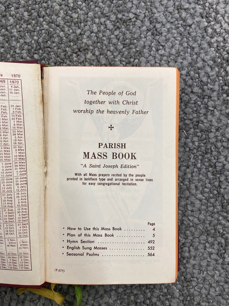 PARISH MASS BOOK and Hymnal a St Josephs Edition Very Rare 1966 Vintage ...