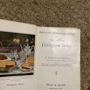 The ART of COOKING and SERVING by Sarah Field Splint 1928 Antique ...