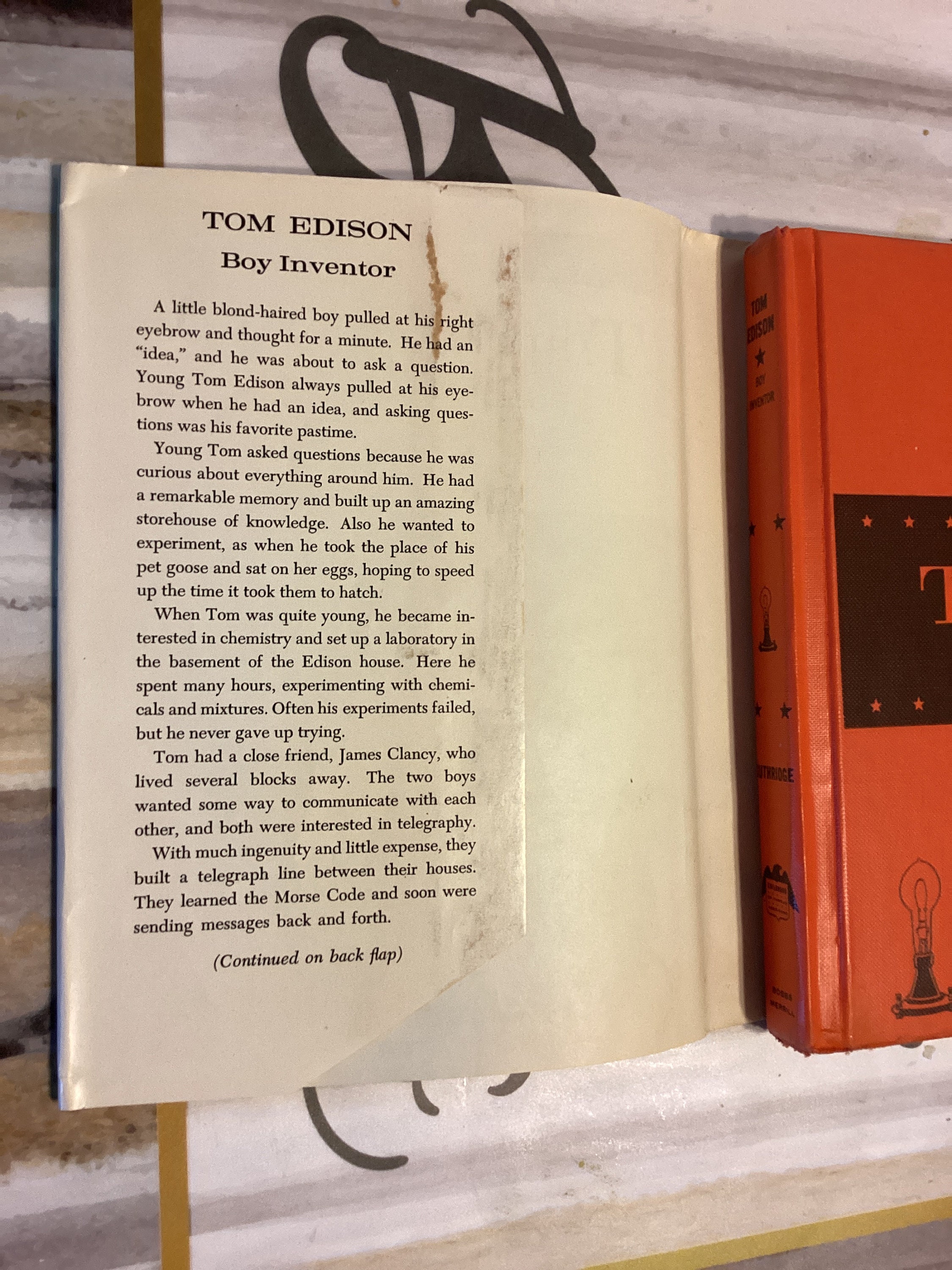 1947 Tom Edison Boy Inventor Childhood Famous Americans by Sue ...