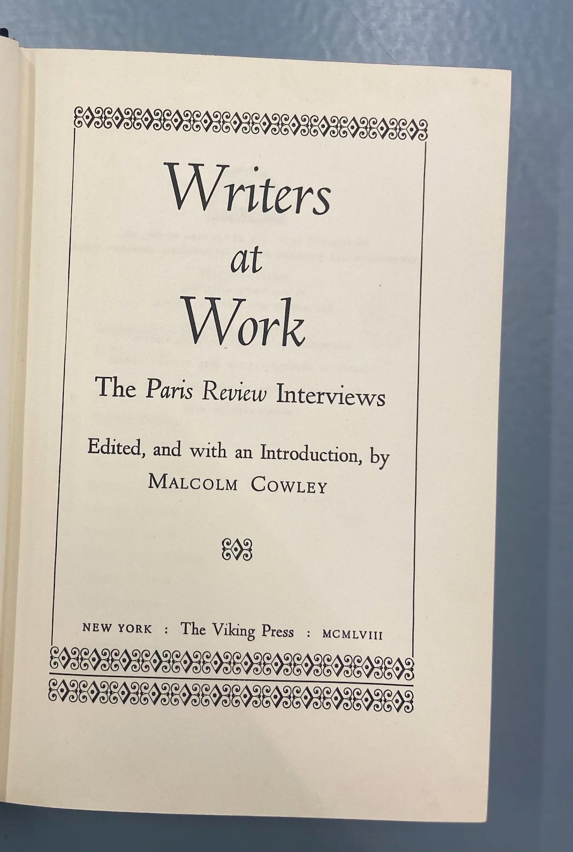 Writers at Work: the Paris Review Interviews, 1958 1st Edition - Etsy