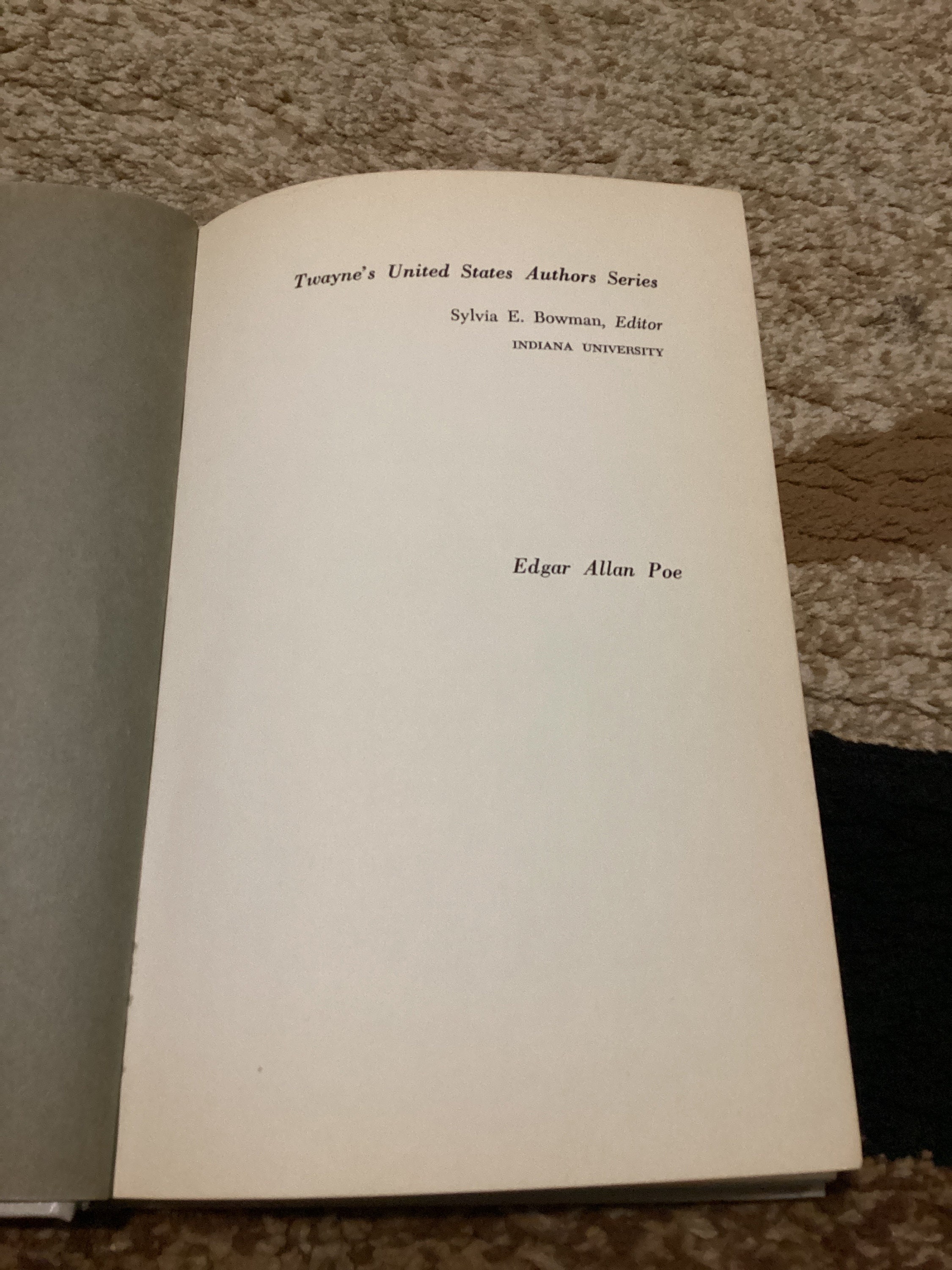 1961 edgar ALLAN Poe by Vincent Buranelli. twayne's United States ...