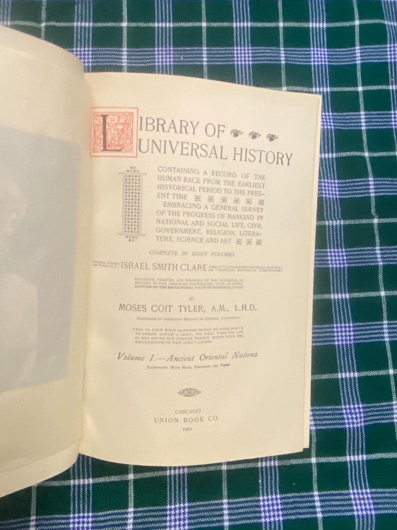 Antique History Book Set: 1901 Library of Universal History, Volumes 1 ...
