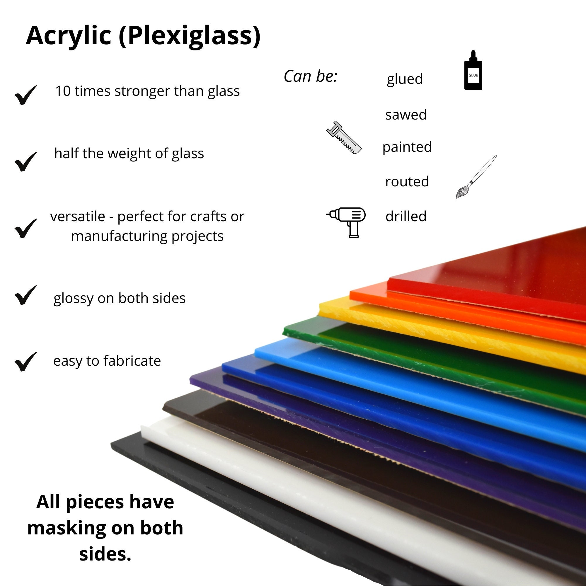 Buyplastic Colored Acrylic Plexiglass Sheet , Plastic Plexi Glass for ...