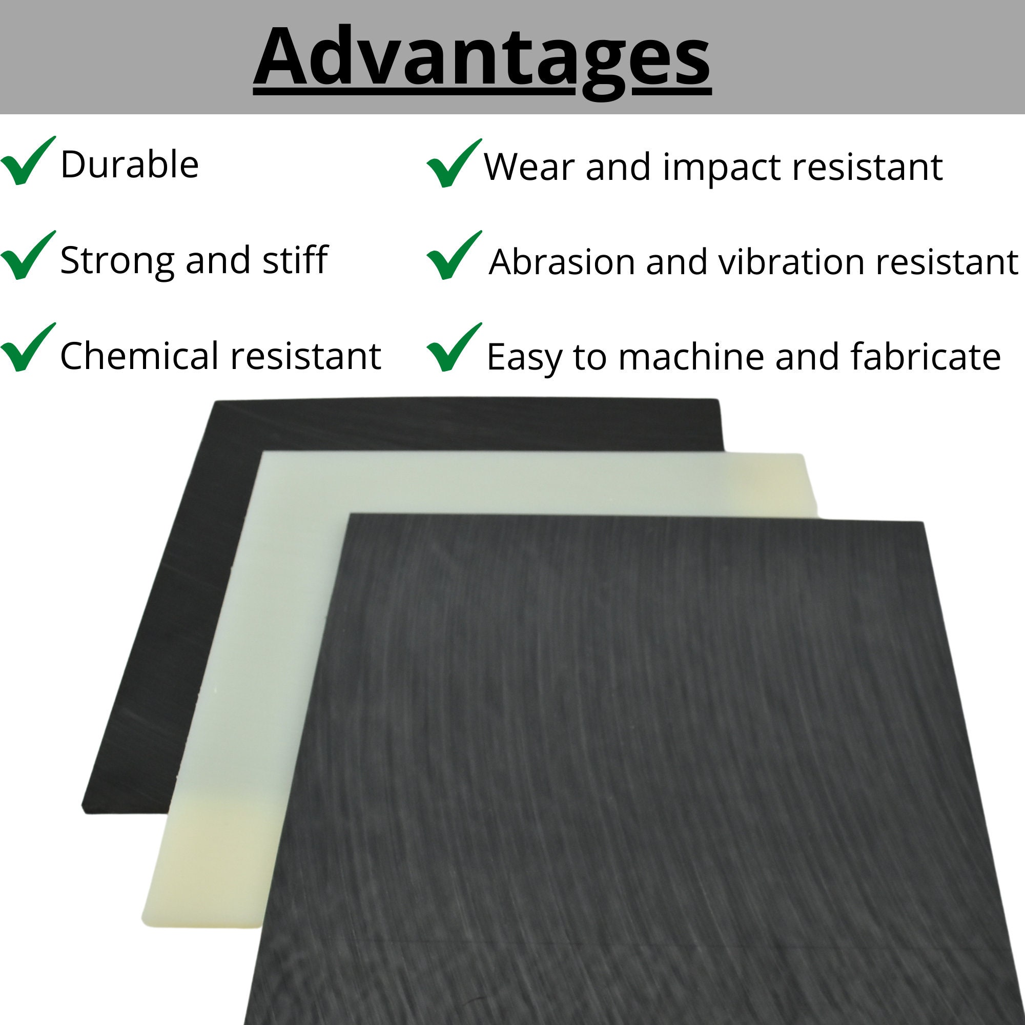 Buyplastic Nylon 6/6 Plastic Sheet Abrasion Resistant Board , Tough ...